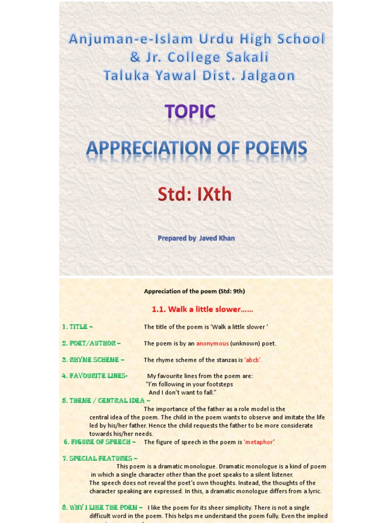 9th Appreciation of All Poems. JAK-3 | PDF | Poetry