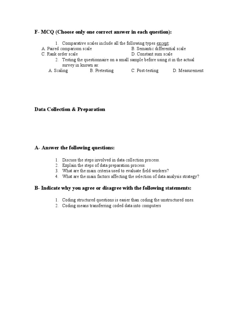 F-MCQ (Choose Only One Correct Answer in Each Question) | PDF