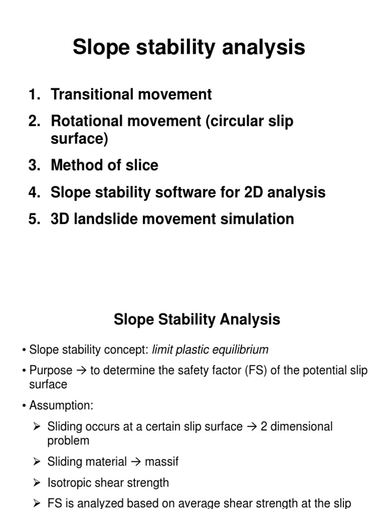 Slope Stability | PDF | Landslide | Applied And Interdisciplinary Physics