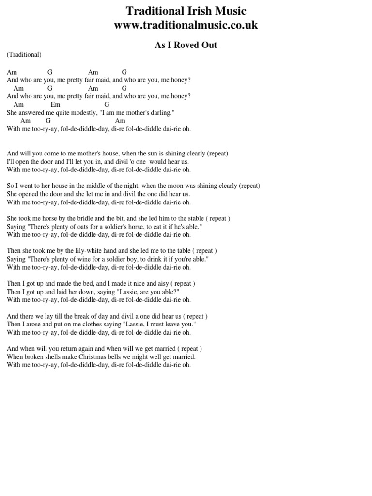 As I Roved Out-Chords | PDF