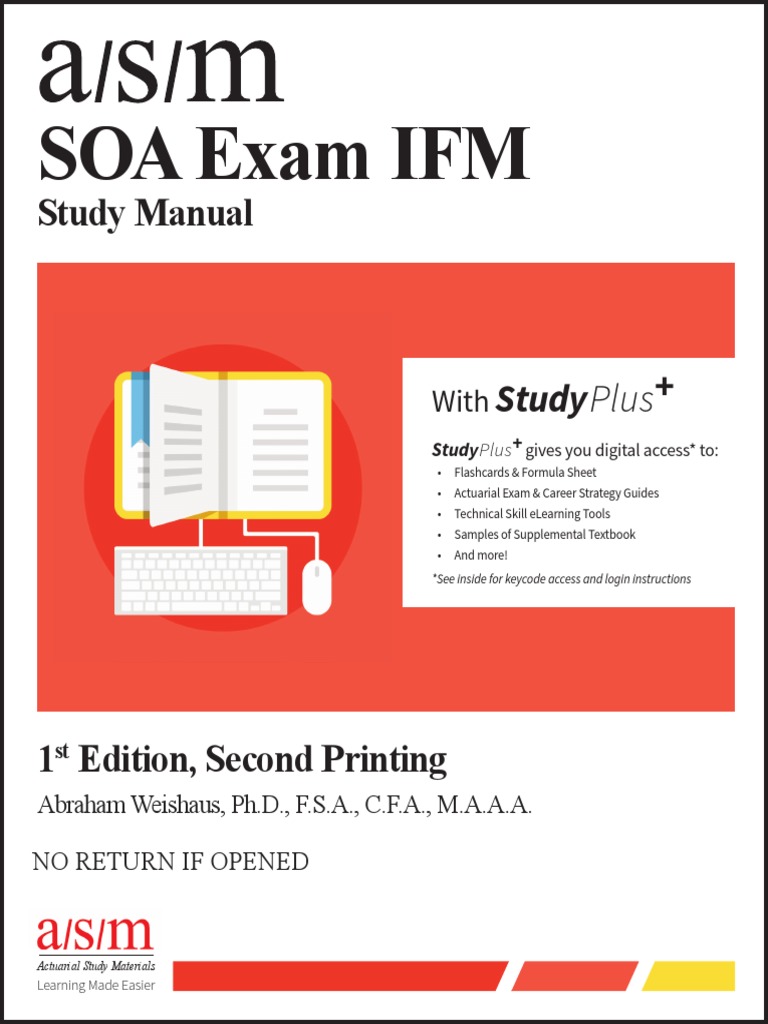 Soa Exam Ifm: Study Manual | PDF | Greeks (Finance) | Option (Finance)