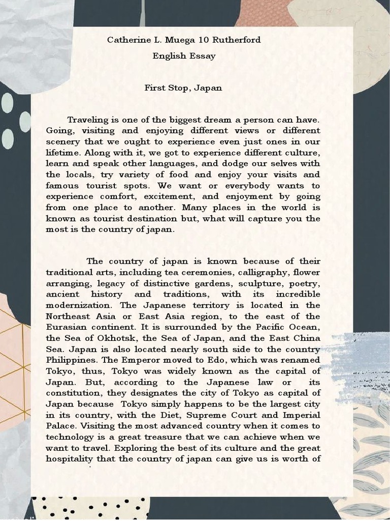 Essay English | PDF | Japan | Tokyo