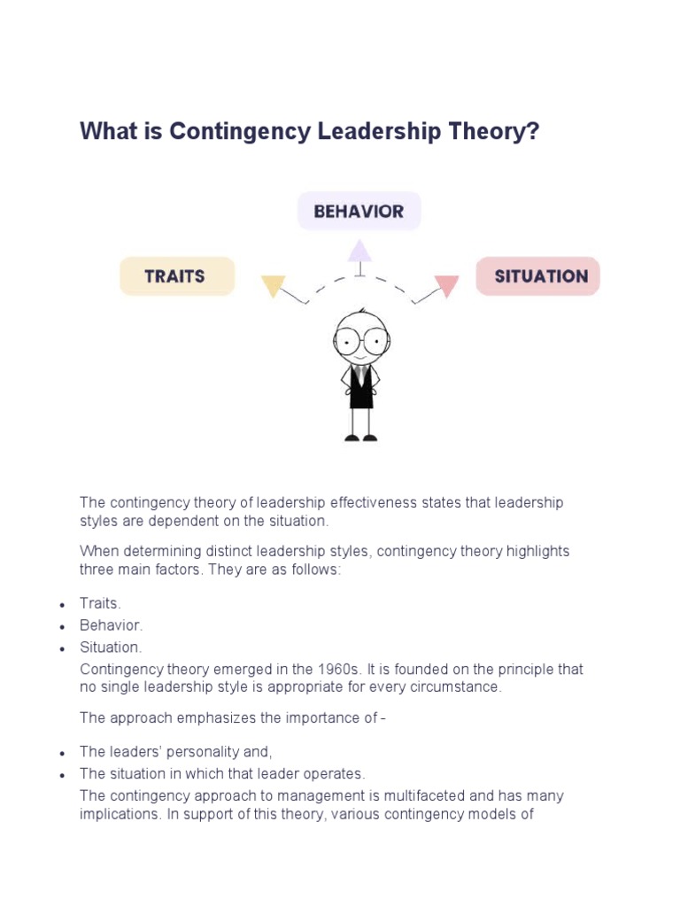 What is Contingency Leadership Theory | PDF | Leadership | Leadership