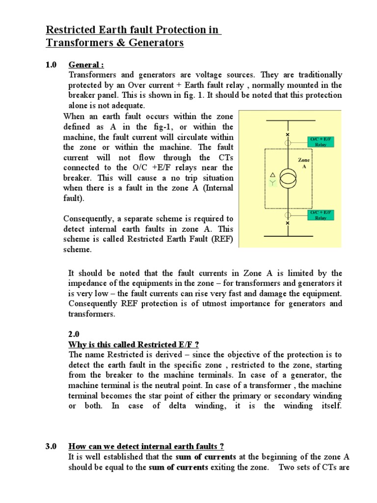 REF Protection | PDF | Relay | Electrical Impedance