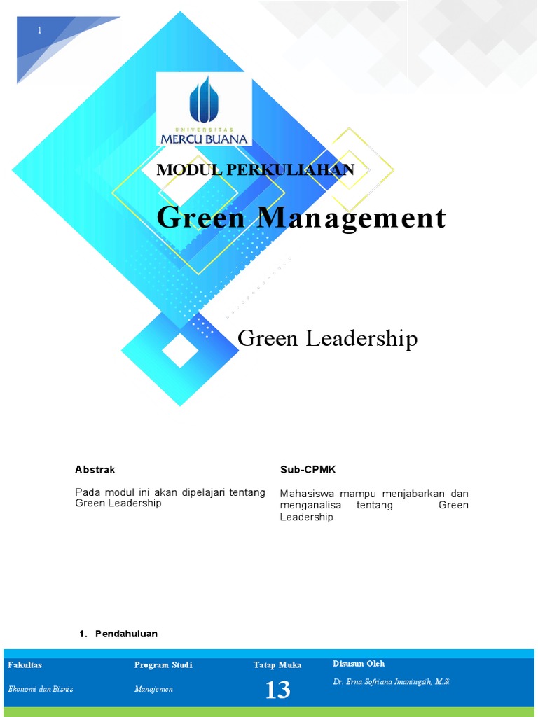 Chapter 13 - Green Leadership | PDF