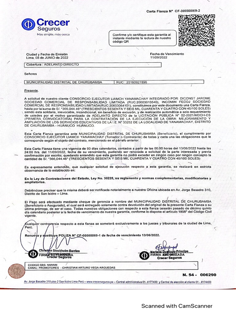 Modelo de Carta Fianza Por Adelanto Directo | PDF Modelo de Carta Fianza Por Adelanto Directo | PDF