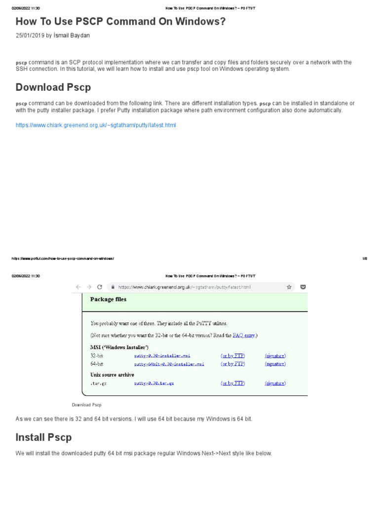 Using PSCP Command on Windows | PDF | Secure Shell | Information Technology
