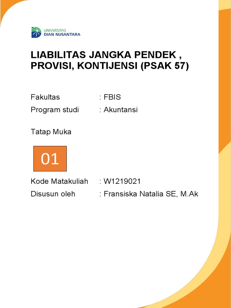 Liabilitas Jangka Pendek dan Provisi PSAK 57 | PDF