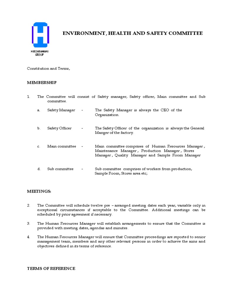 Environment, Health and Safety Committee: Membership | PDF ...
