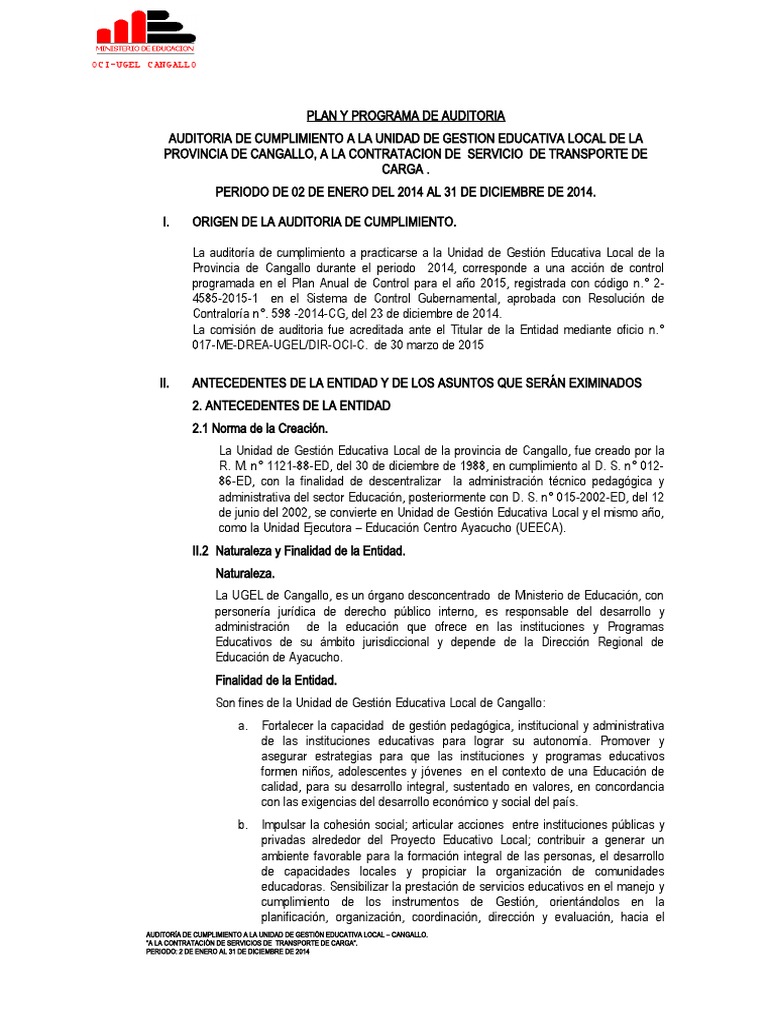 Plan y Programa de Auditoria | PDF | Auditoría | Calidad (comercial)