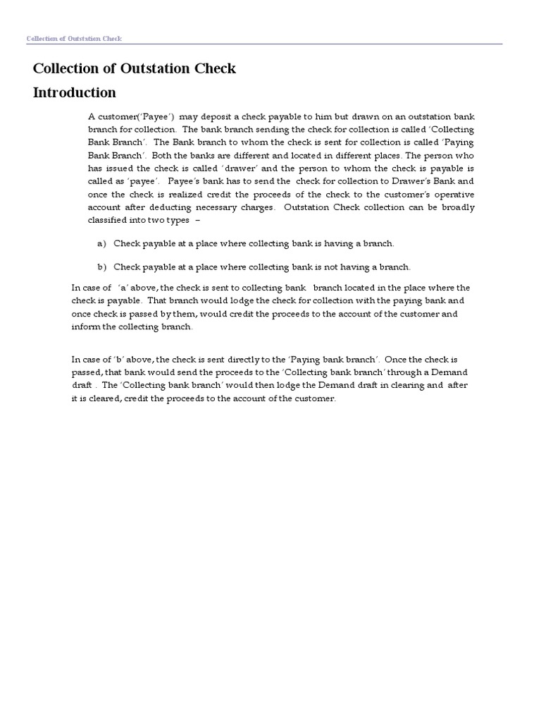 Collection of Oustation Check | PDF | Cheque | Banks