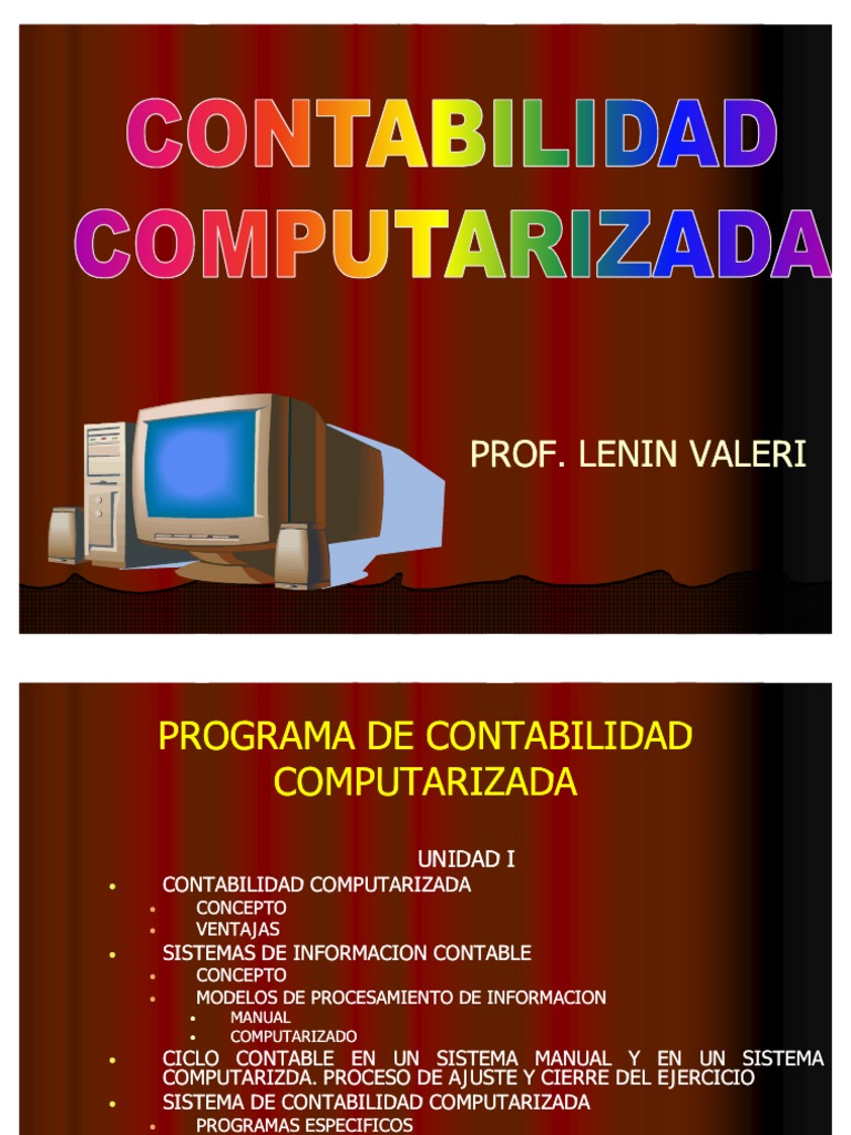 Contabilidad Computarizada Tema 1 | PDF