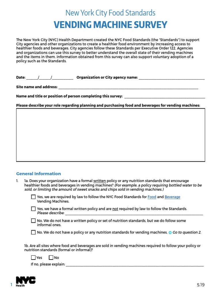 Vending Machine Survey | PDF | Foods | Healthy Diet