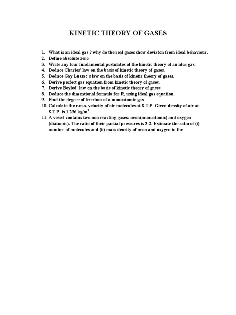 Kinetic Theory of Gases Explained | PDF