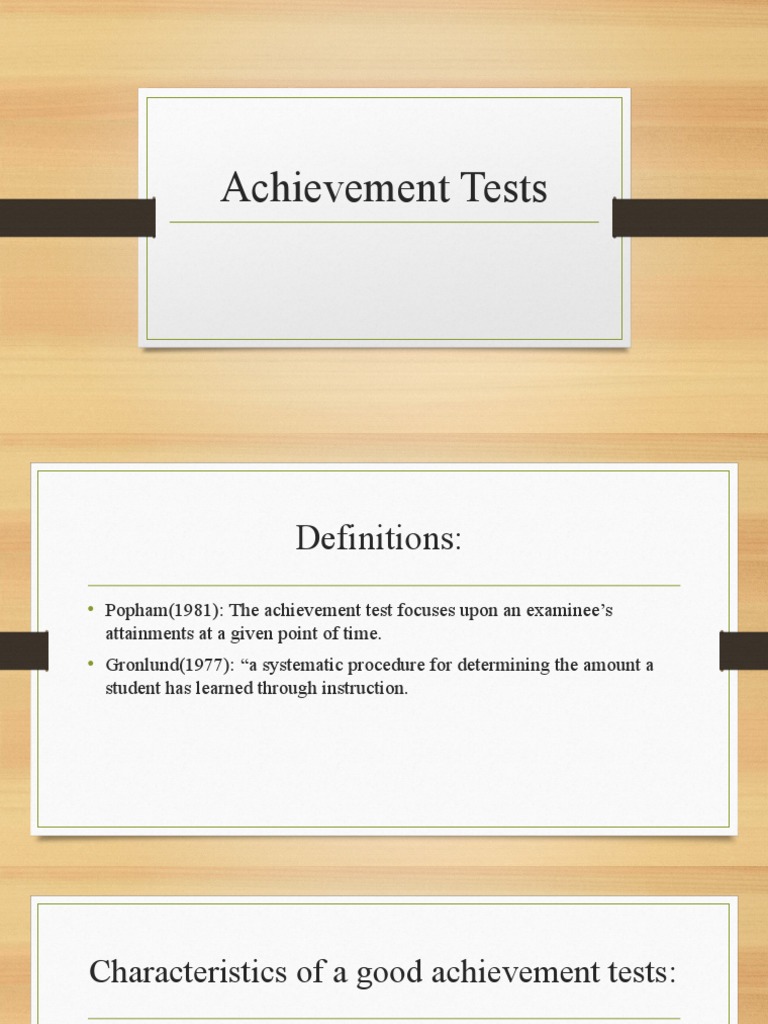 Achievement Test | PDF | Teachers | Educational Assessment