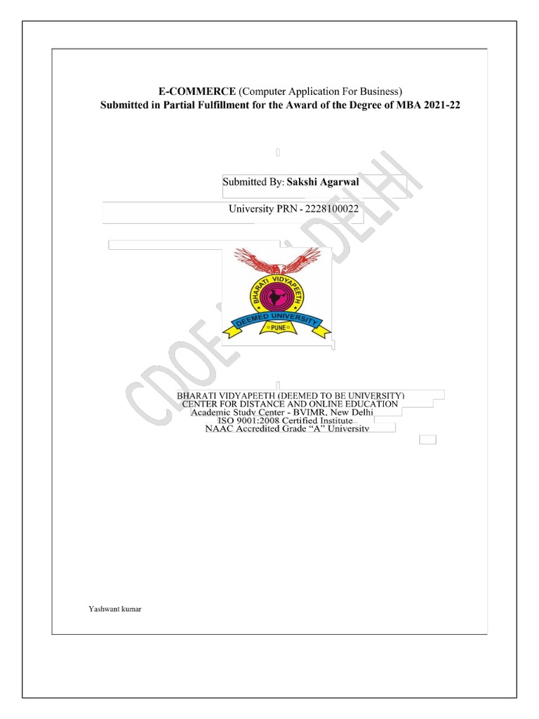 Project | PDF | E Commerce | Online Shopping