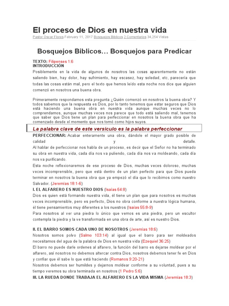 Los Procesos de Dios en Nuestra Vida | PDF | Dios | cerámica