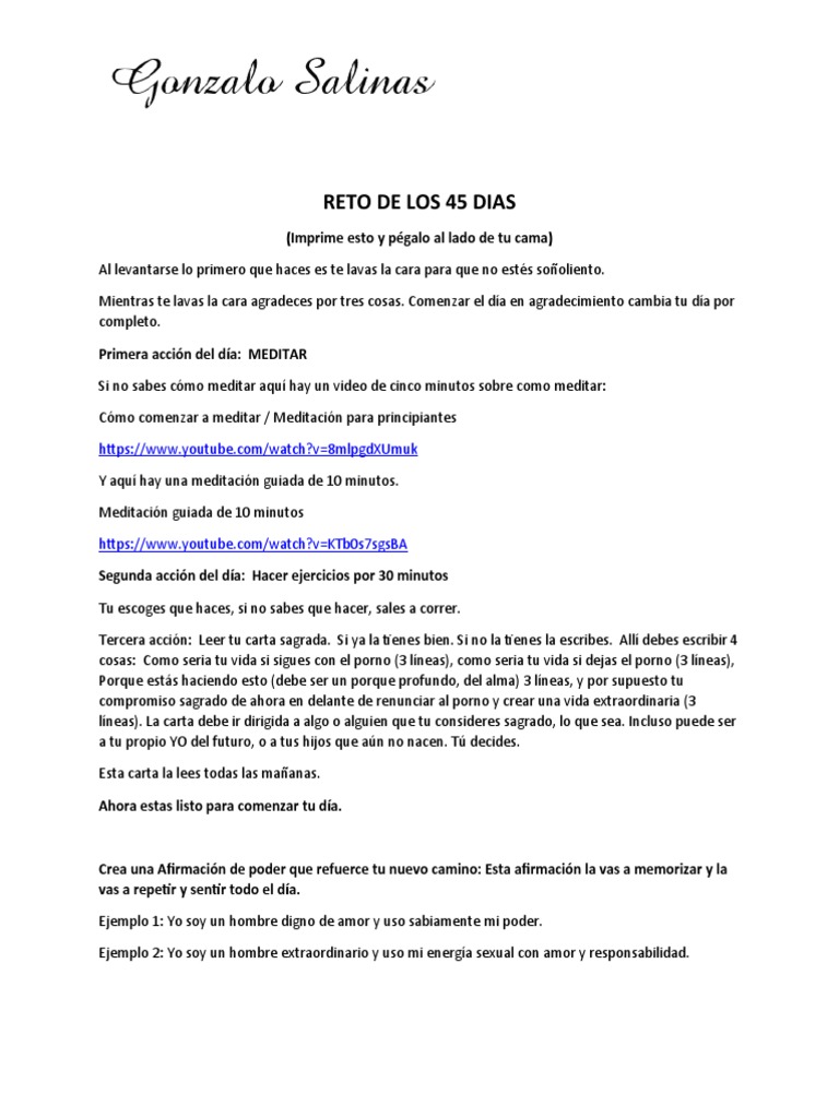 Reto de Los 45 Dias | PDF | Amor