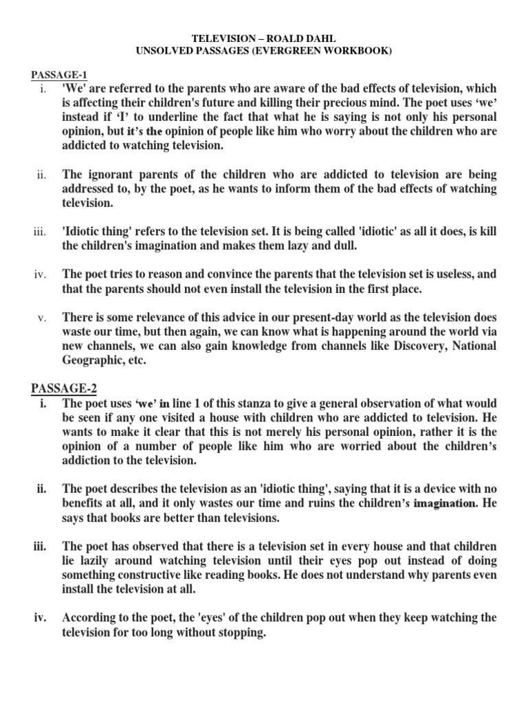 Roald Dahl's Critique of Television | PDF | Language Arts & Discipline