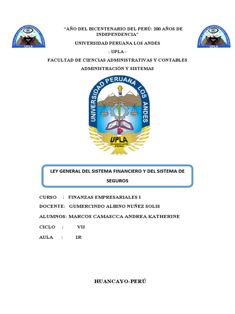 Finanzas Ley 26702 | PDF | Seguro | Reaseguro