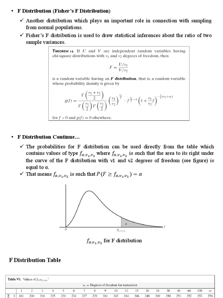 F Distribution & Variance Testing | PDF | F Test | Variance