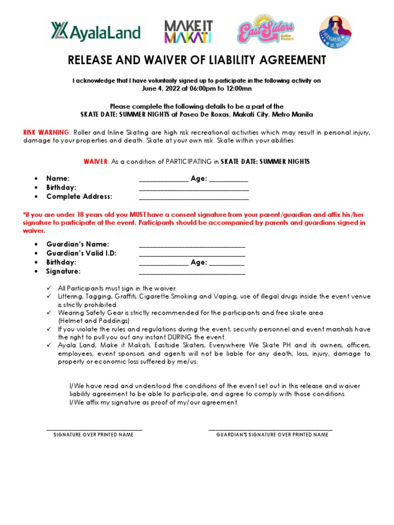 Release and Waiver of Liability Agreement | PDF | Legal Liability | Private Law