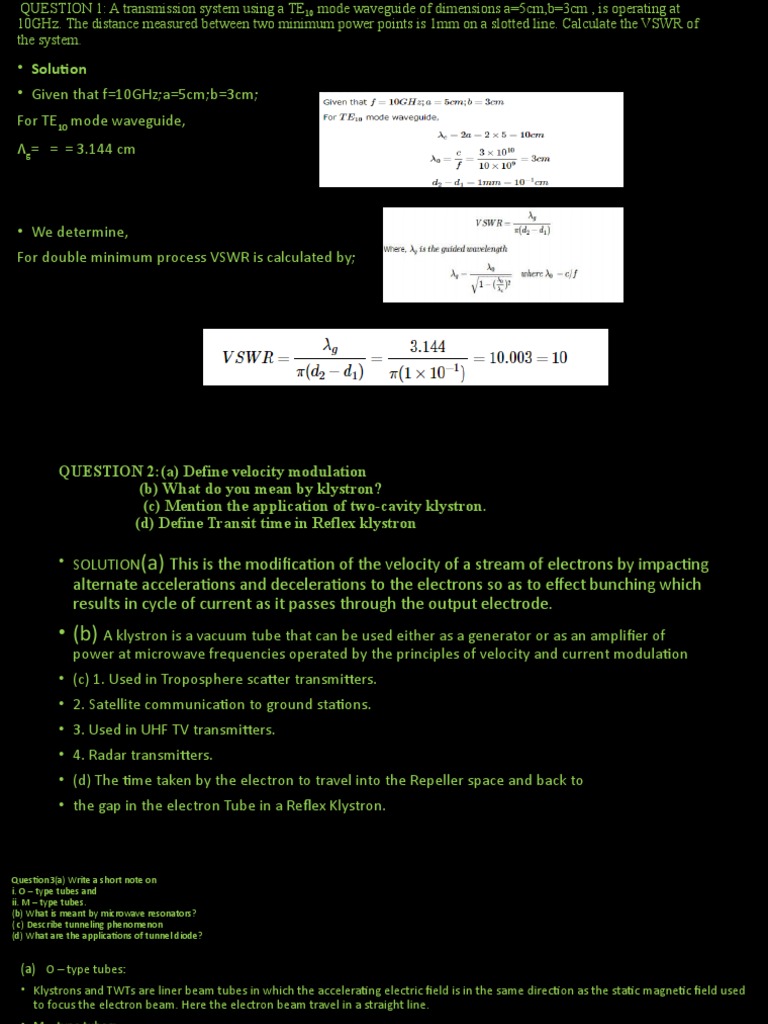 Solved Problem in Microwave Engineering Part 2 | PDF | Electronic ...