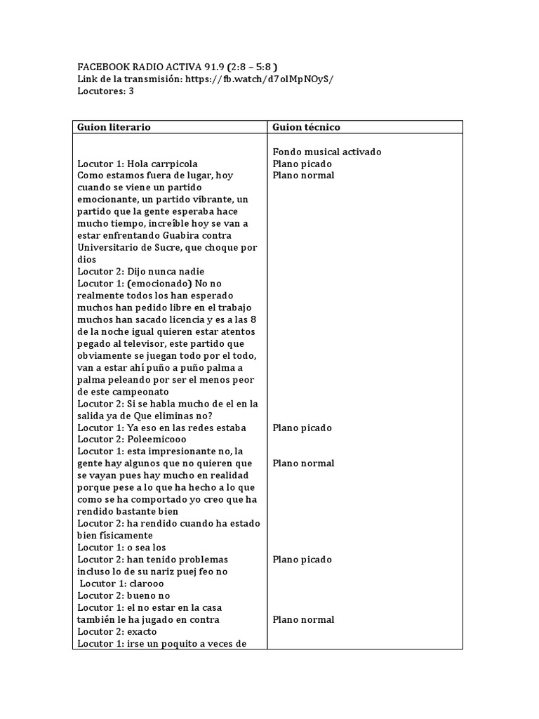 Guion Programa Radial | PDF