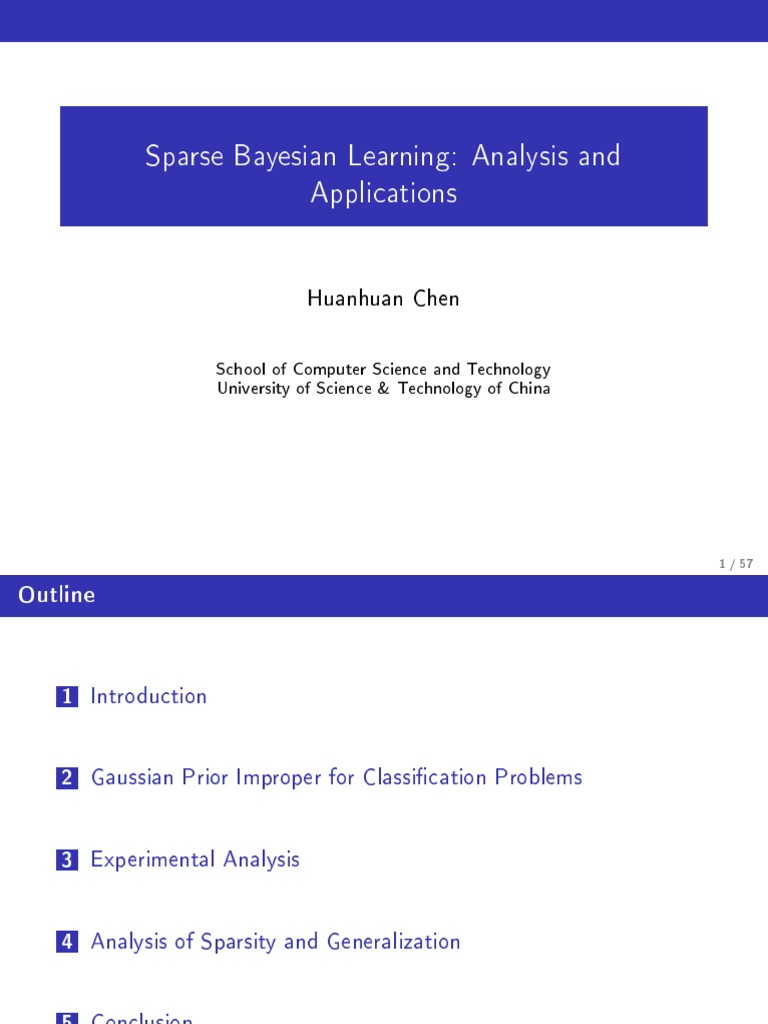 Sparse Bayesian Learning - Analysis and Applications | PDF | Bayesian Inference | Bayesian Network