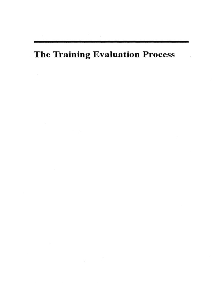 The Training Evaluation Process - A Practical Approach To Evaluating ...
