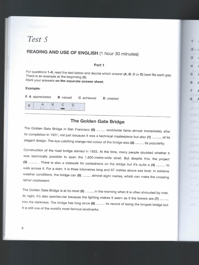 CAE Book 2 Test 5 Read and Use | PDF