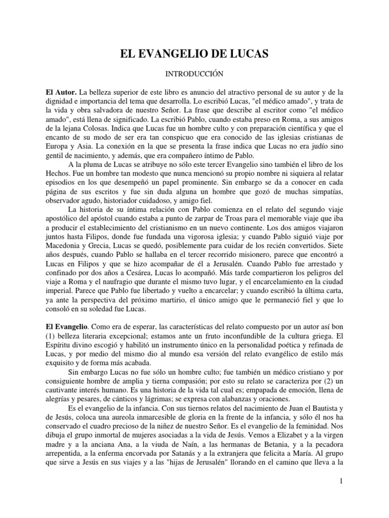 Evangelio de Lucas | PDF | María, madre de Jesús | Jesús