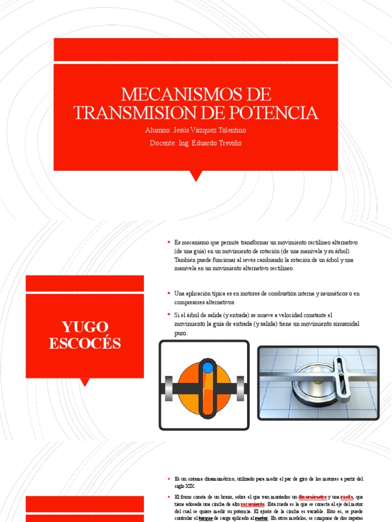 Mecanismos de Transmision de Potencia | PDF | Máquinas | Mecanica clasica