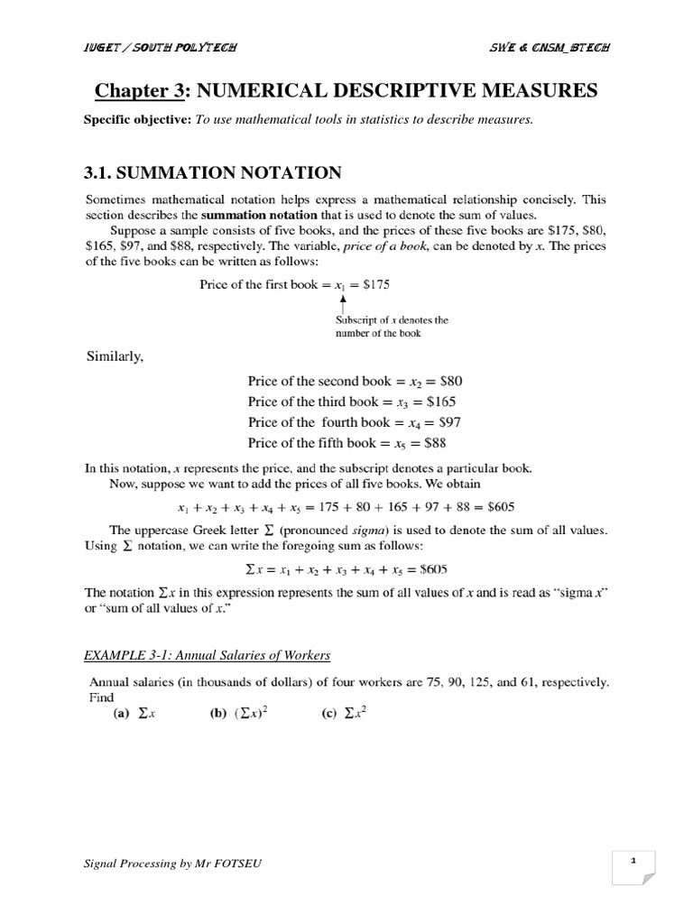 Chapter3-Numerical Descriptive Measures | PDF | Standard Deviation ...