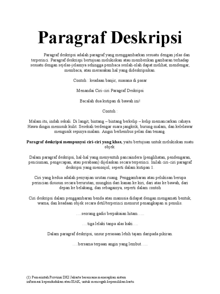 Paragraf Deskripsi | PDF