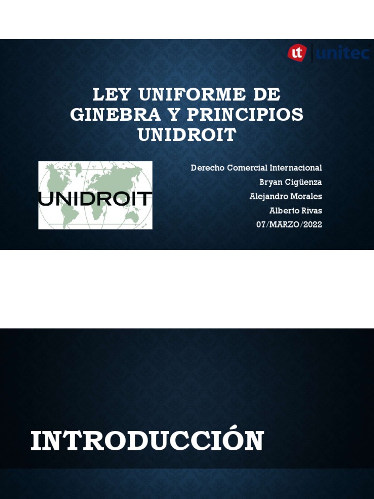 Ley Uniforme de Ginebra y Principios UNIDROIT | PDF | Cheque | Estatuto ...