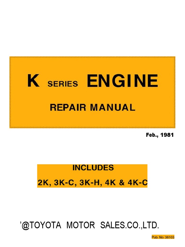 Toyota 4k Engine Manual | PDF