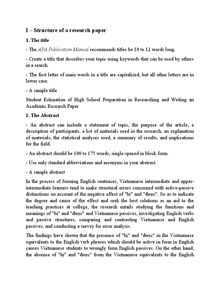 1. Structure of a Research Paper - Chapter 2 | PDF | English Language ...