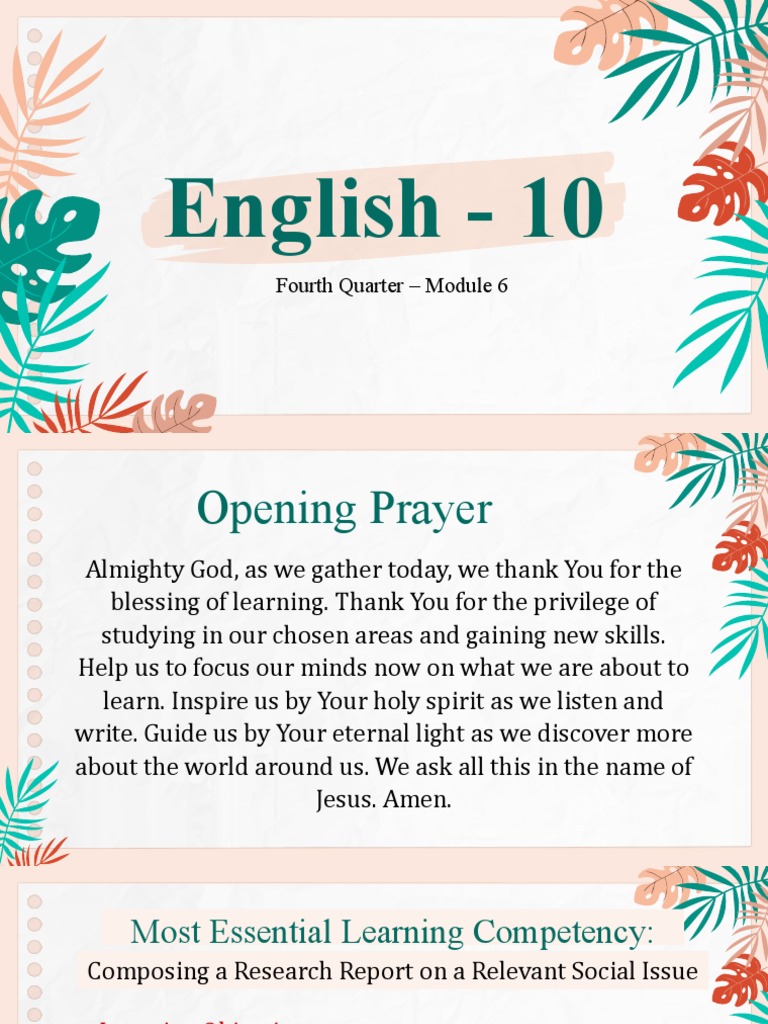 English 10 Quarter 4 Module 6 | PDF | Science | Quantitative Research