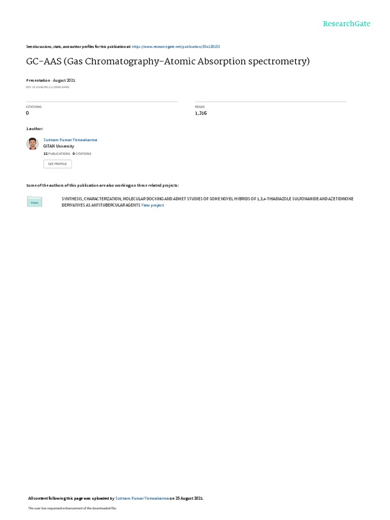 GC-AAS: Techniques and Instrumentation | PDF | Gas Chromatography ...