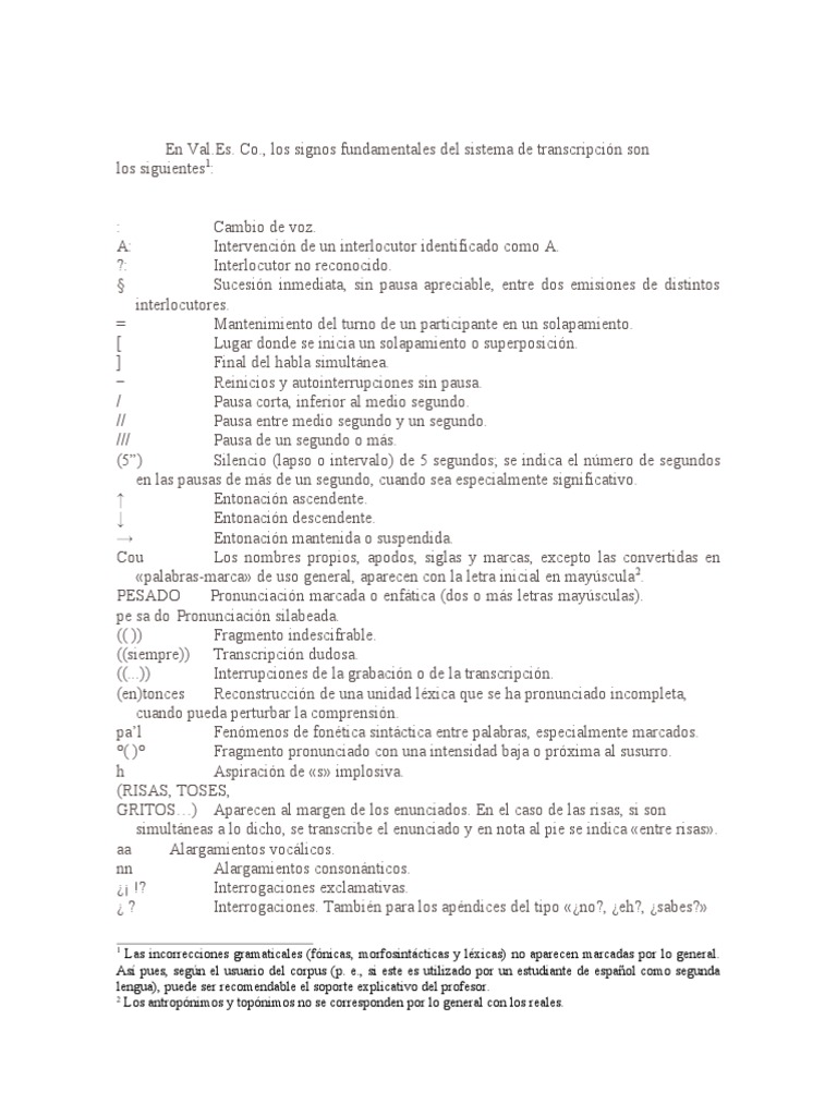 Sistema de Transcripción | Download Free PDF | Lengua española ...