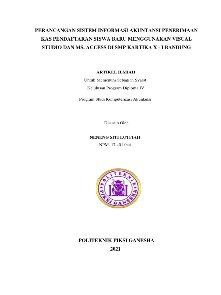 Acc Format Artikel Ilmiah KAT-1 | PDF
