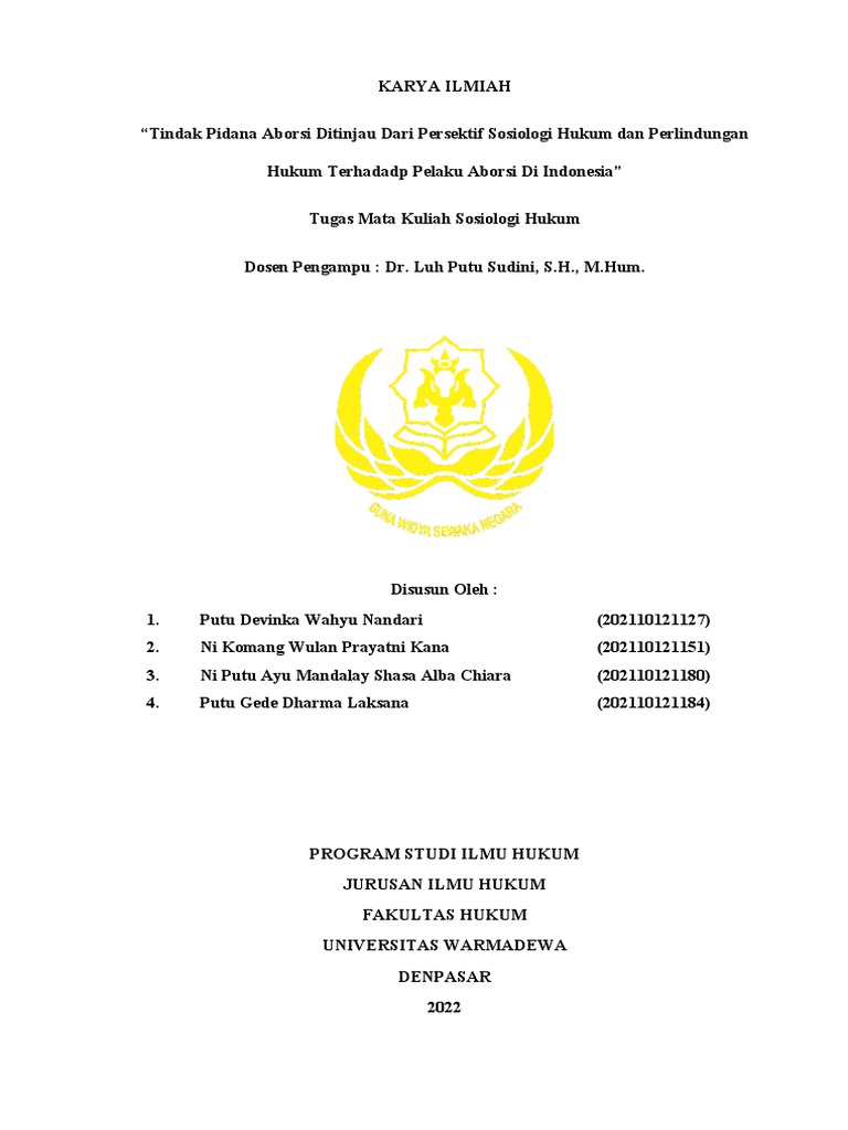 Sosiologi Hukum Kti | PDF