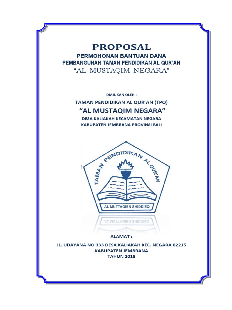 Proposal Bantuan Dana TPQ | PDF