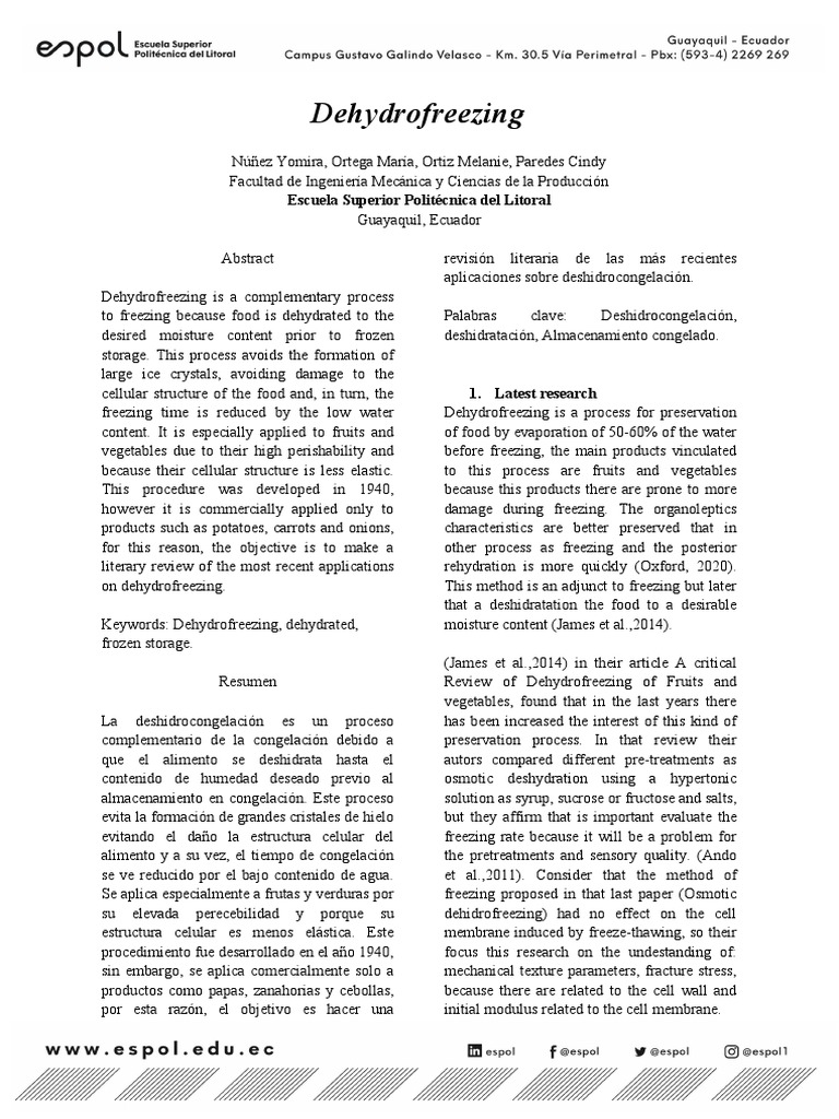 Dehydrofreezing-5 | PDF | Foods | Freezing