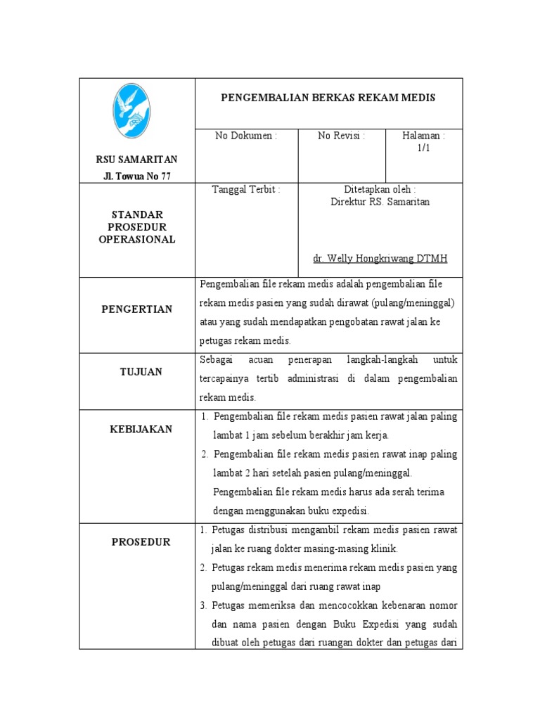 Pengembalian Berkas RM | PDF