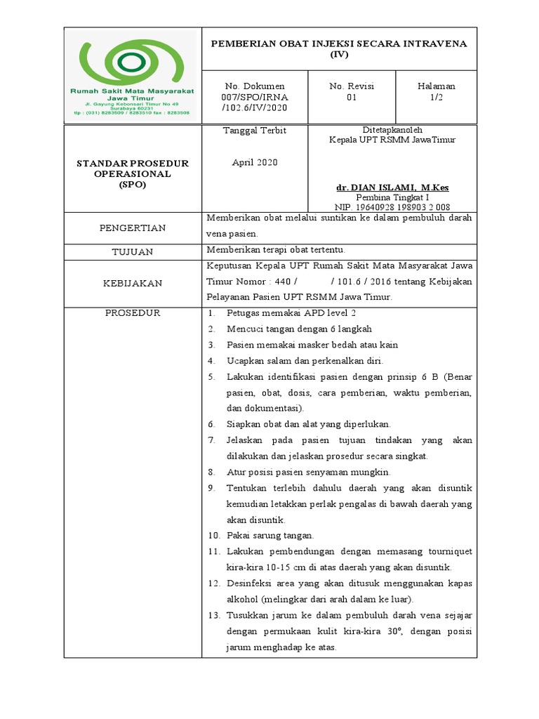 7.pemberian Obat Secara Iv | PDF