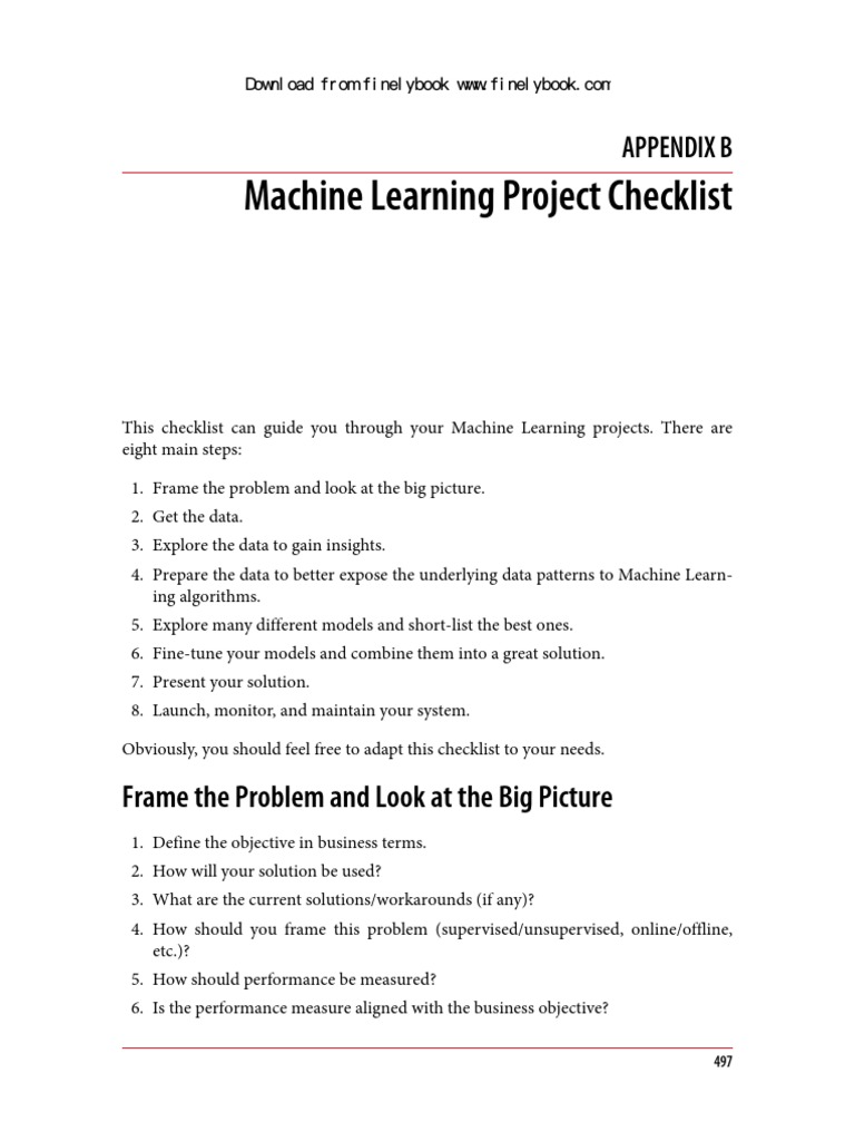 APPENDIX B - ML Project Checklist | PDF | Machine Learning | Cognitive Science