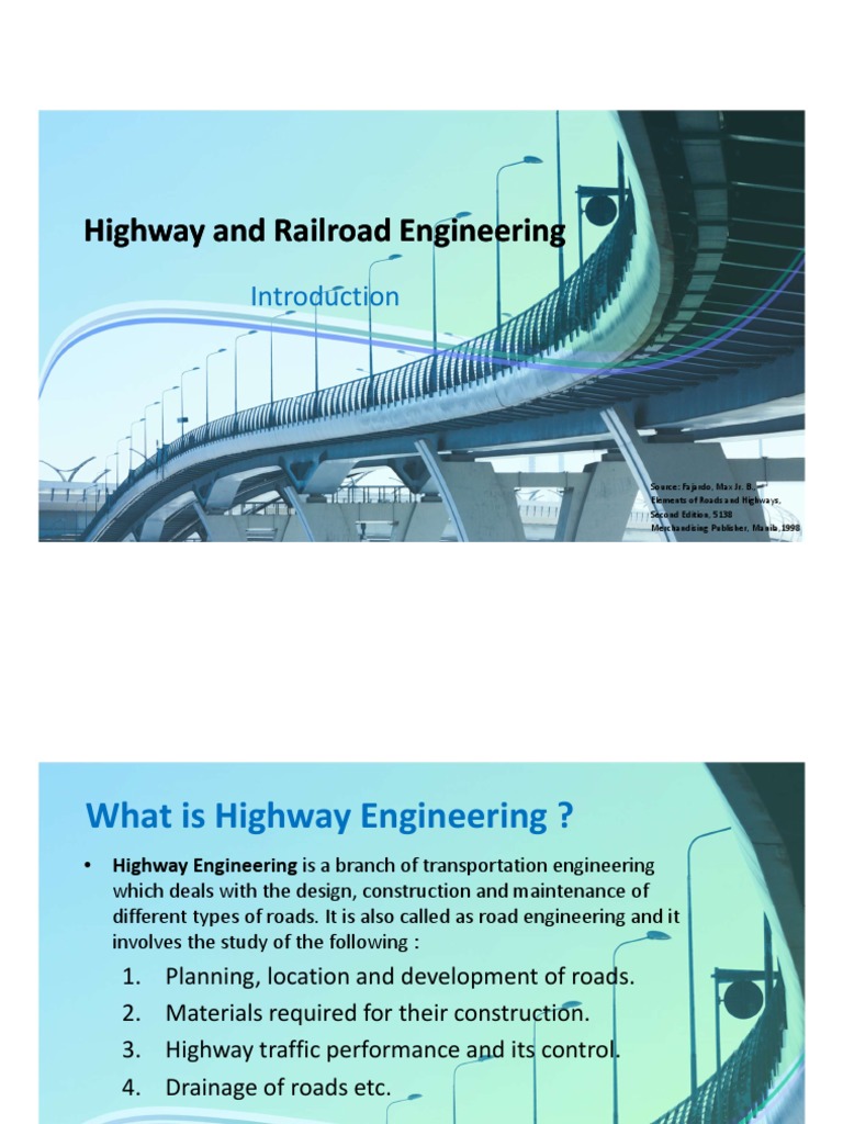 Introduction To Highway and Railroad Engineering | PDF | Transport | Road