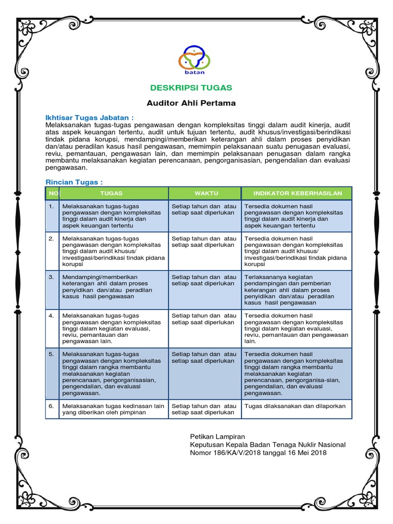Auditor Ahli Pertama | PDF